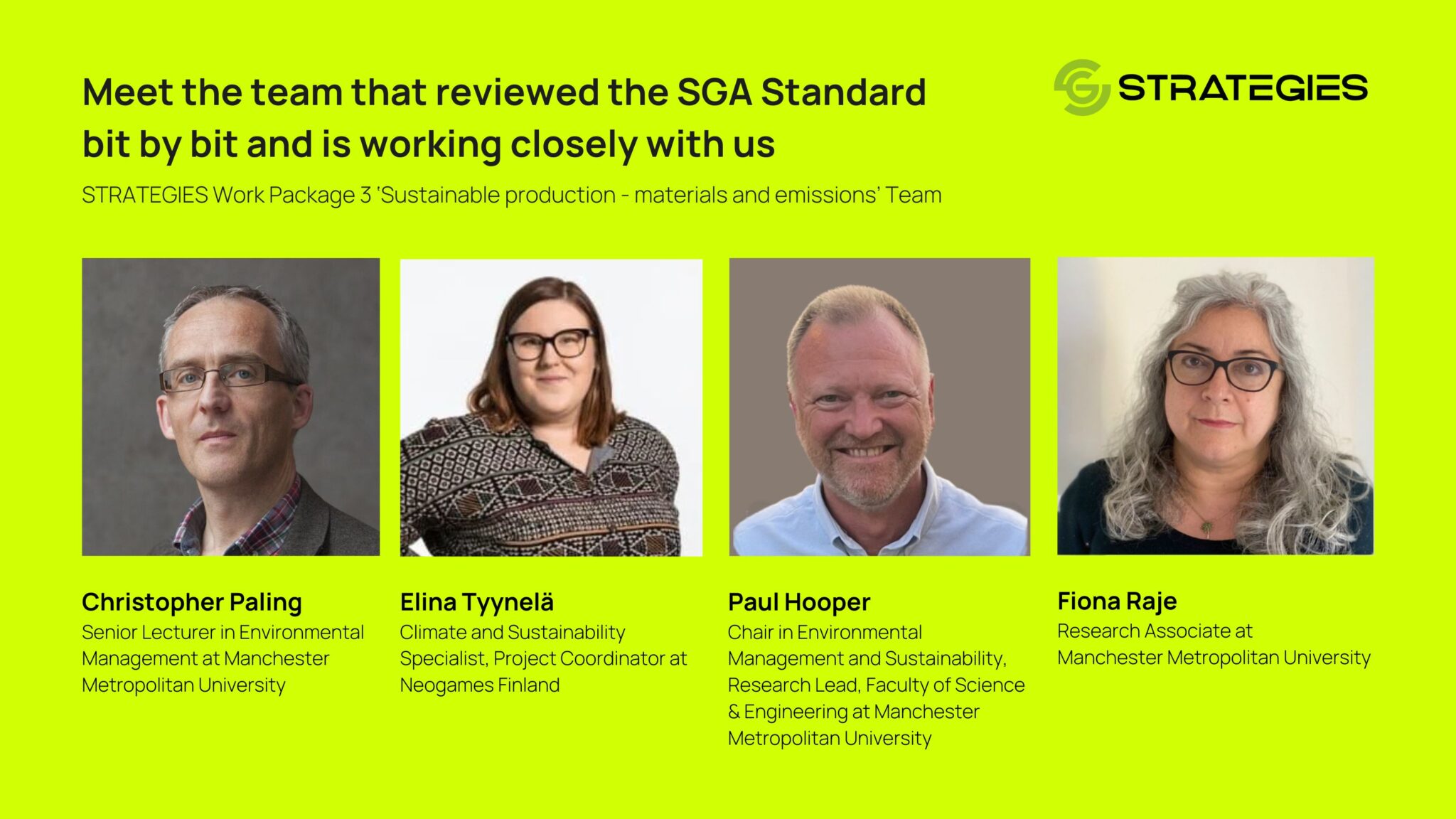 The SGA Standard - Sustainable Games Alliance